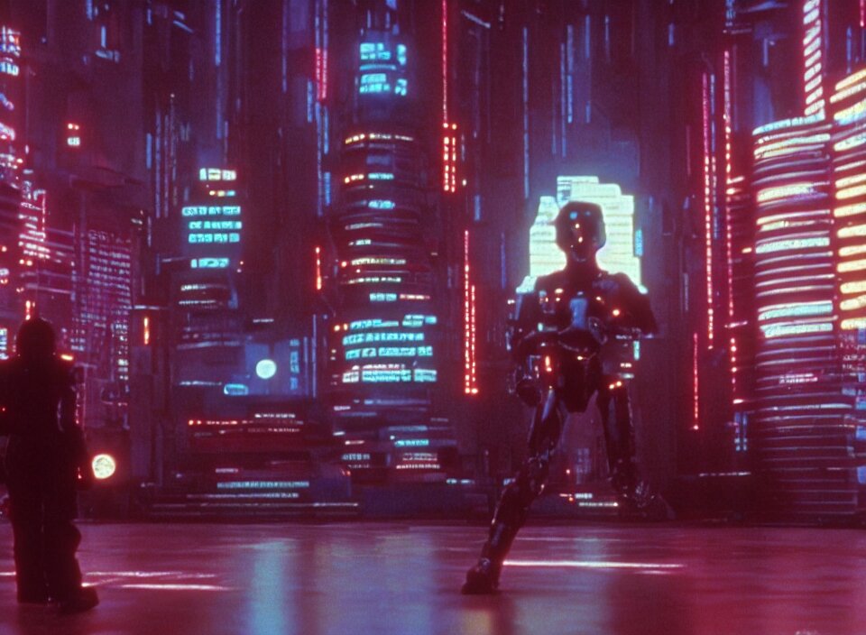 Lexica - Cinematic shot from a 1 9 8 5 cyberpunk movie directed by ...