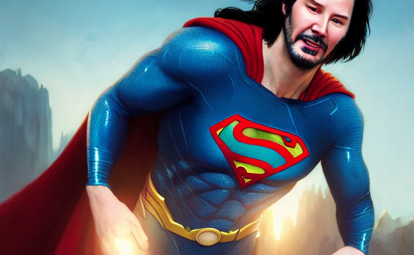Lexica - Highly detailed portrait of keanu reeves as superman, in the ...