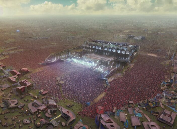 Lexica - Ultra realistic, wide angle view of the mainstage of defqon 1 ...