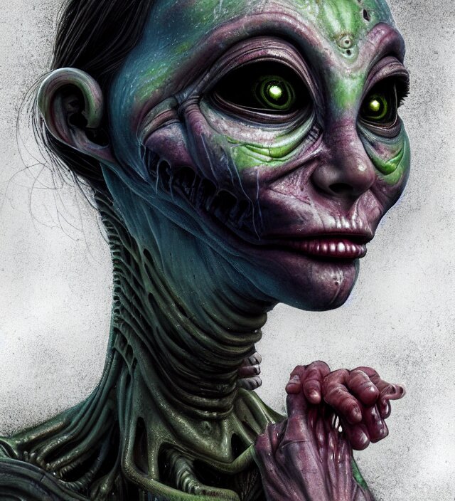 Lexica - Photo of a happy alien girl wearing alien clothing, in an ...