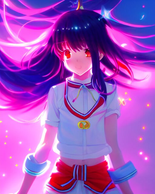 anime style, vivid, expressive, full body, 4 k, painting, a cute ...