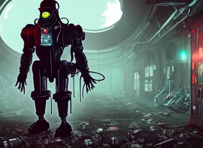 Lexica - Cyber penguin in fallout 4, horror scene, artgerm, rutkowski ...