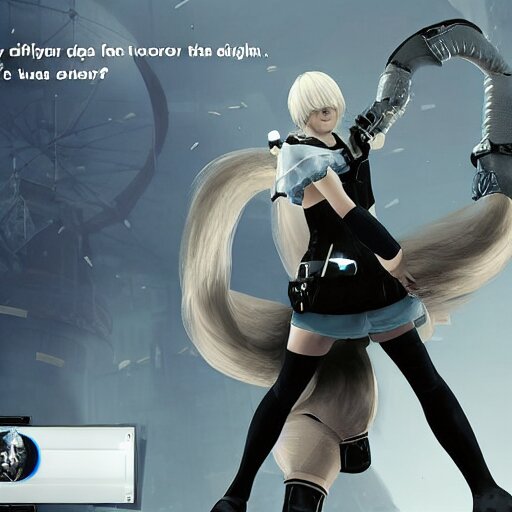 Lexica - Screenshot from Nier Automata with Boris Johnson