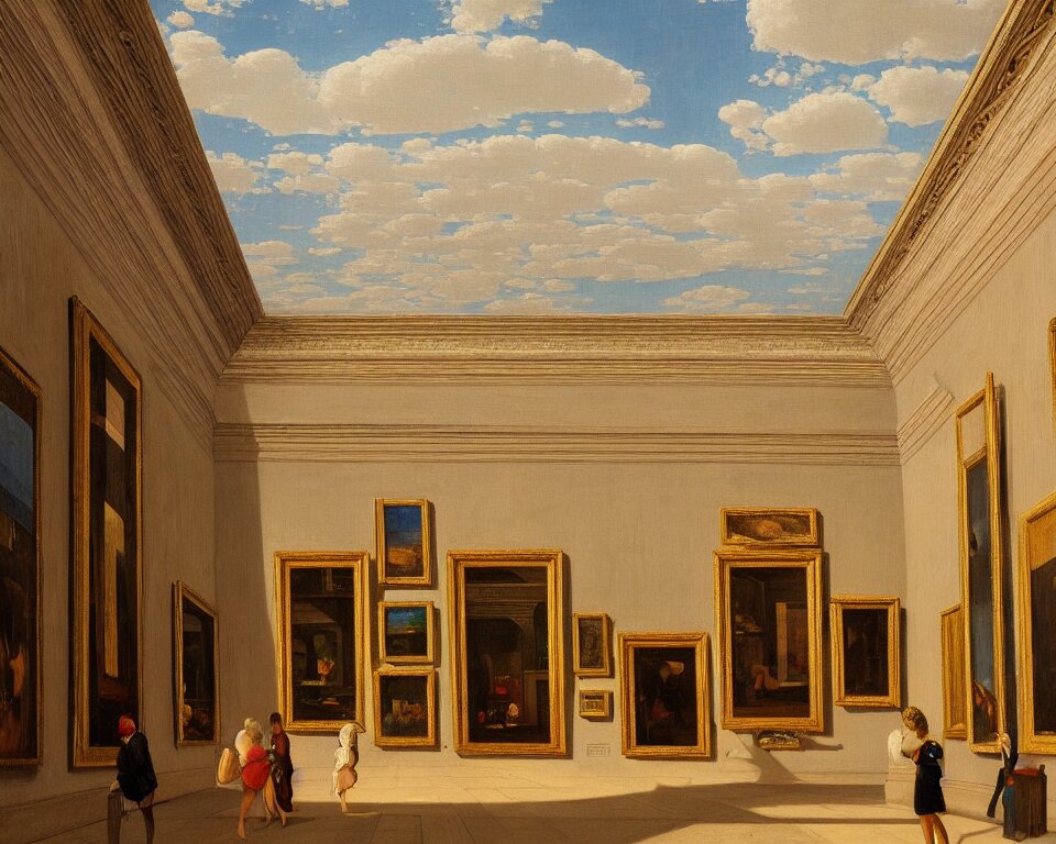 Lexica - An achingly beautiful print of the interior of the Louvre with ...