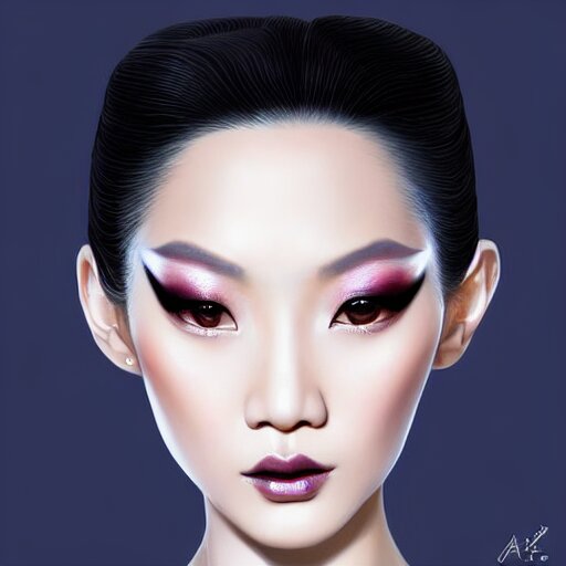digital painting of a close up face portrait of an elegant, beau ...