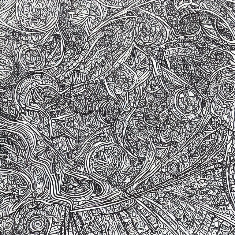 notebook doodle architecture sketch with extremely intricate psy ...