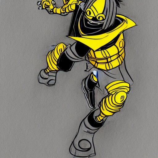 Lexica - A drawing of a cartoon character in yellow and black, concept ...
