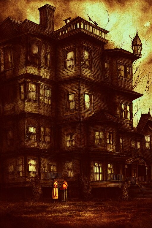 Lexica - An unsettling old colored family photograph, anxious people ...