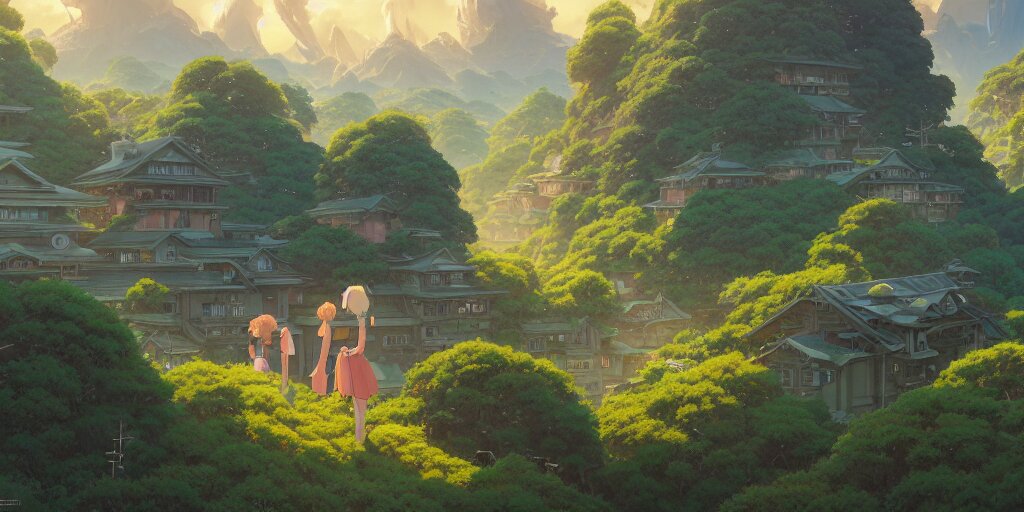 Lexica - Highly detailed vfx panoramic landscape of studio ghibli ...