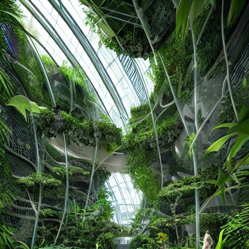 Lexica - Stunning indoor jungle inside epic high technology biodome ...