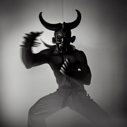 Lexica - A horrifying demon practicing kung fu in a dojo alone at night ...