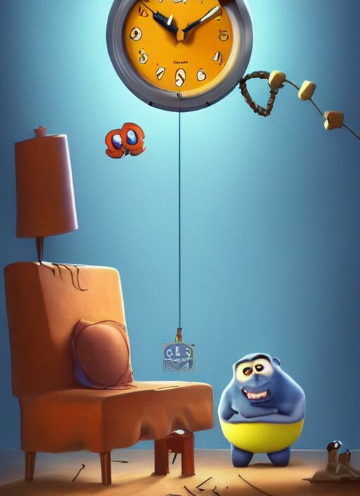 a poster of a pixar's movie about clocks, high definition, trend ...