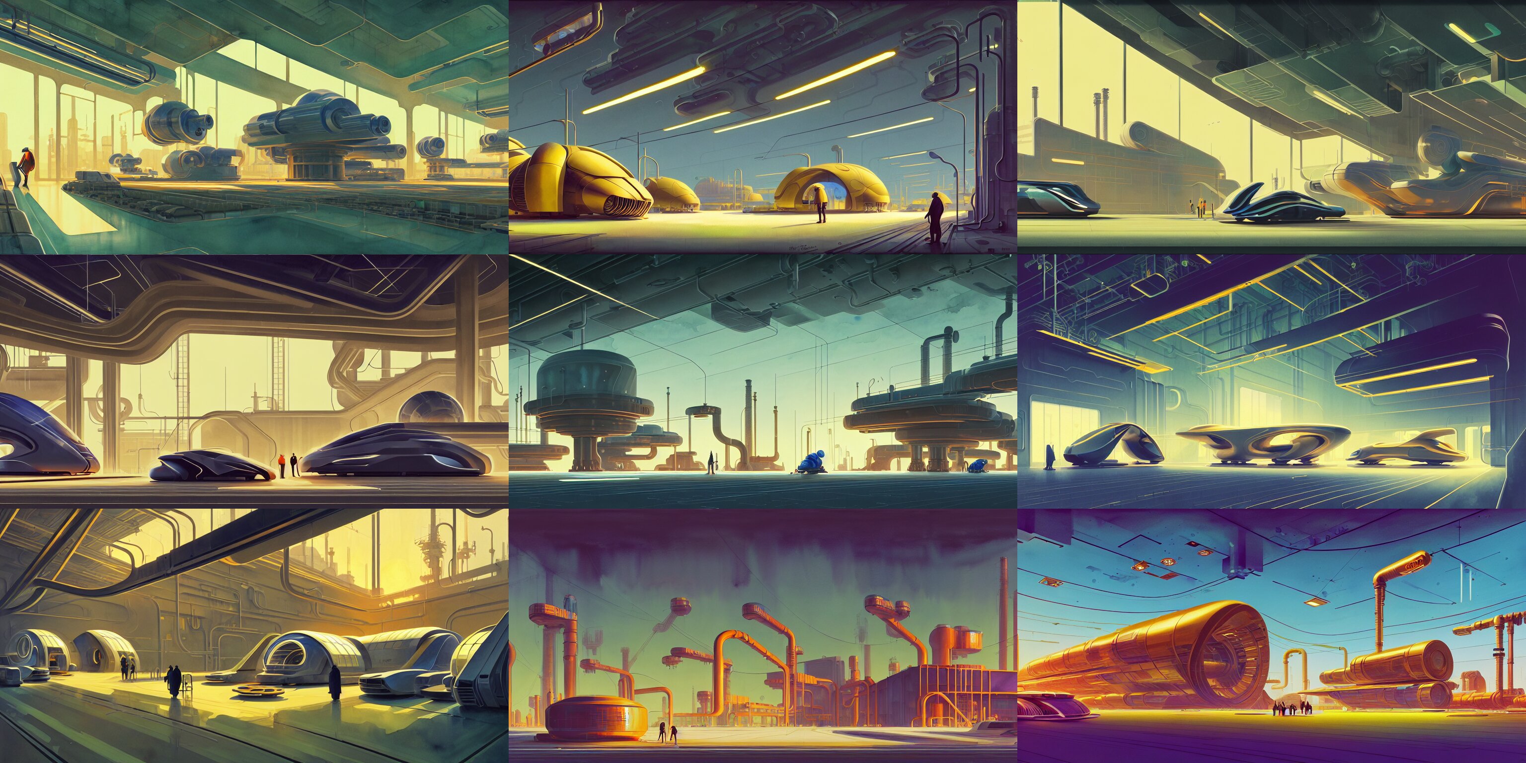 Lexica - A beautiful illustration of futuristic factory, machine ...