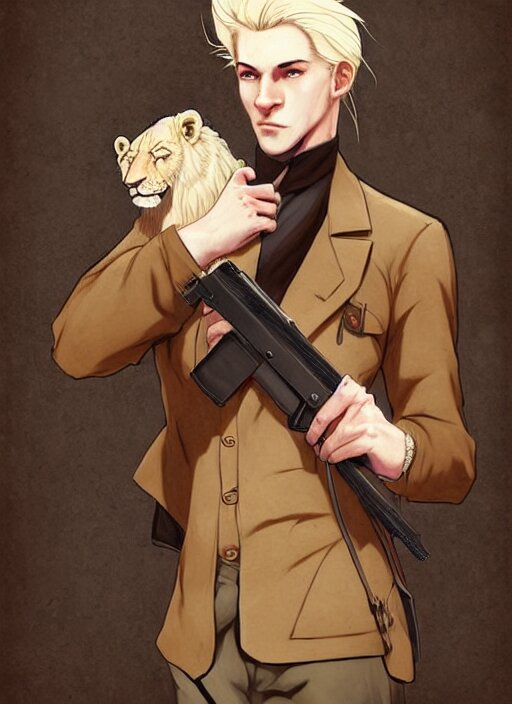 Lexica - Aesthetic portrait commission of a of a male fully furry ...