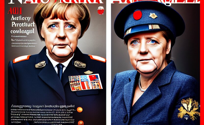 Lexica - Portrait of angela merkel dressed as a military officer ...