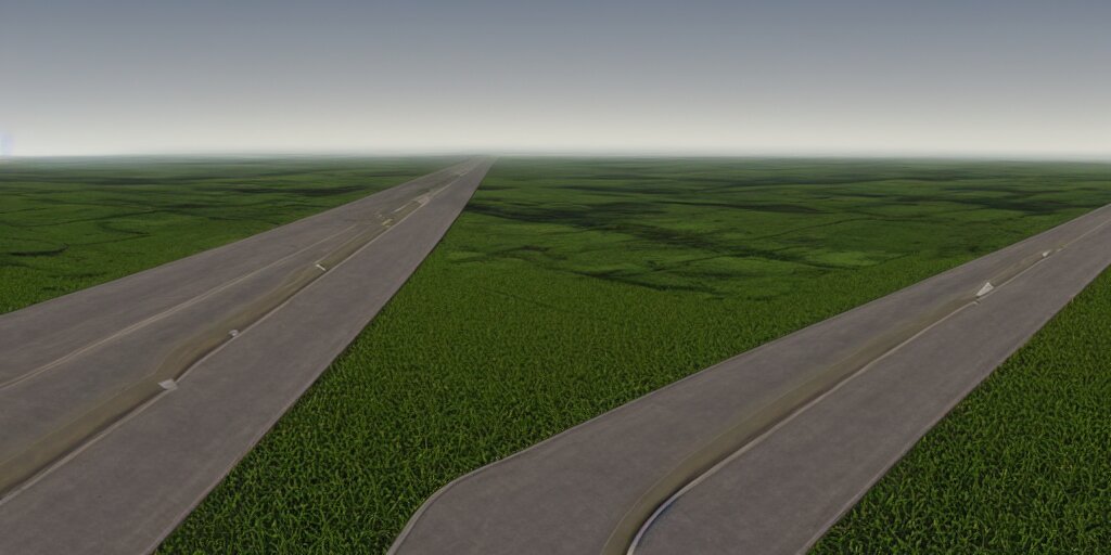 Lexica - A desolate paved highway in assam with green fields to one ...