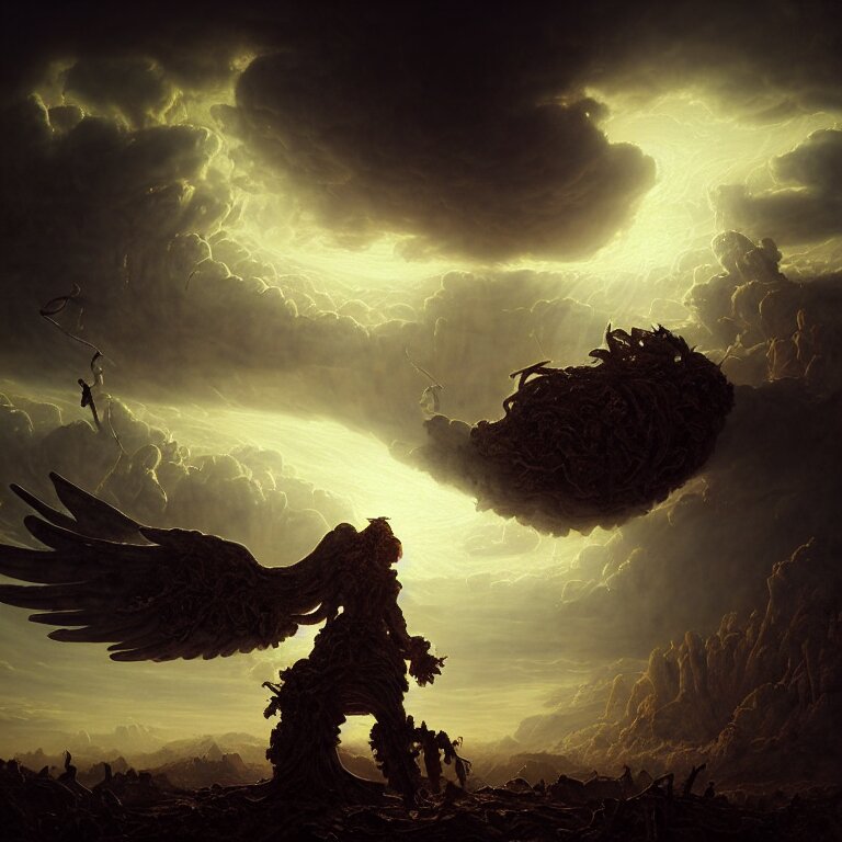 Lexica - Postapo post apocalyptic matrix code demon light portal clouds ...