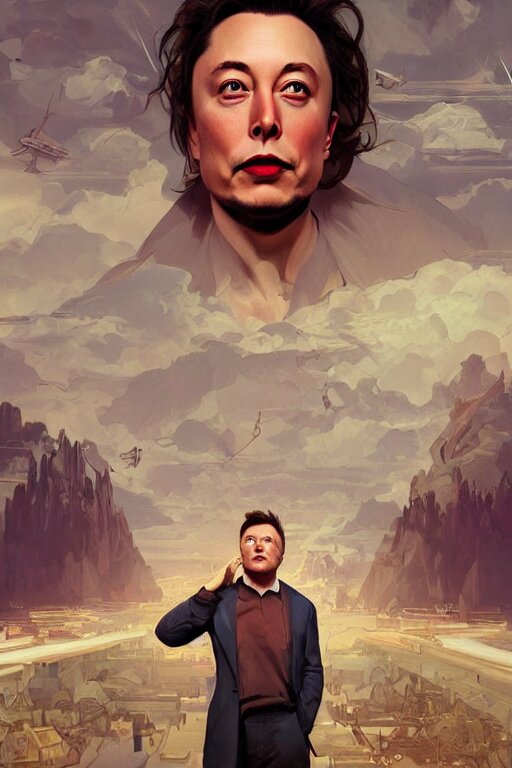 Lexica - Male cottagecore elon musk looking into the sky, intricate ...