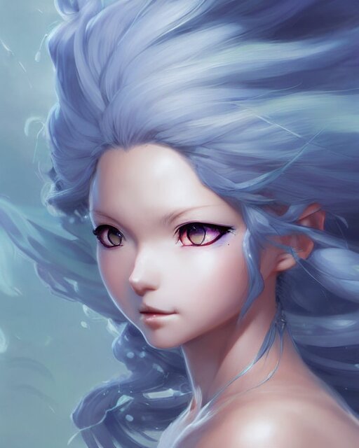 Lexica - Character concept art of an anime stormy cloud goddess ...