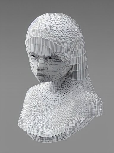 Lexica - 3 d mesh of girl, portrait