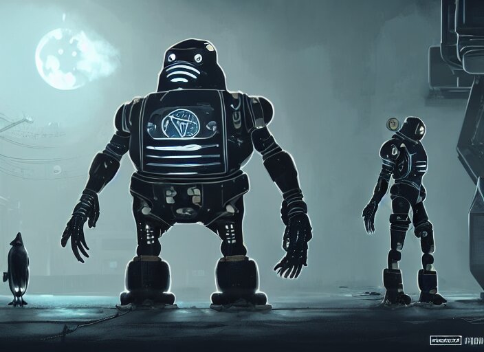 Lexica - Cyber penguin in fallout 4, horror scene, artgerm, rutkowski ...