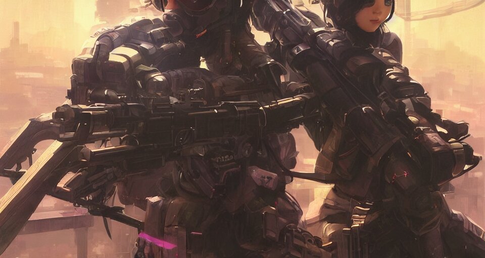 Lexica - Young female japanese sniper holding a railgun sniper rifle ...