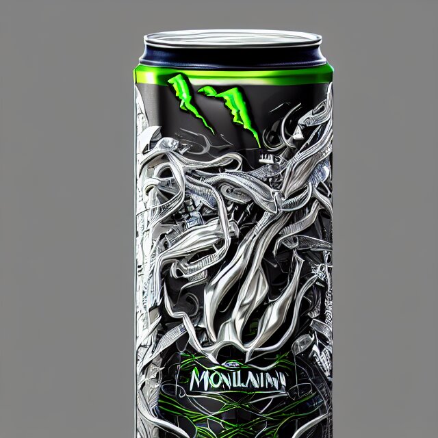 Lexica - Aluminian can of monster energy drink, intricate and very very ...