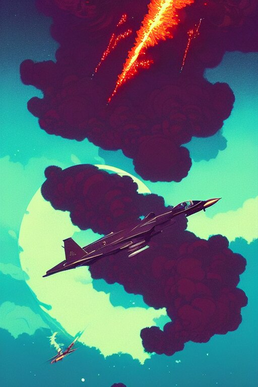 Lexica - Burning fighter jet falling in jupiter's clouds, epic scene ...