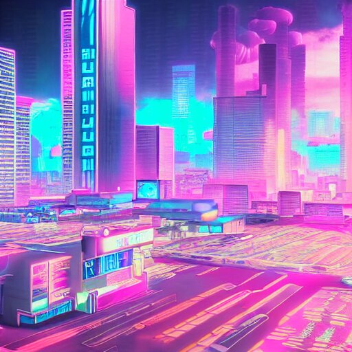 Lexica - Vaporwave cyberpunk photorealistic pokemon pallet town