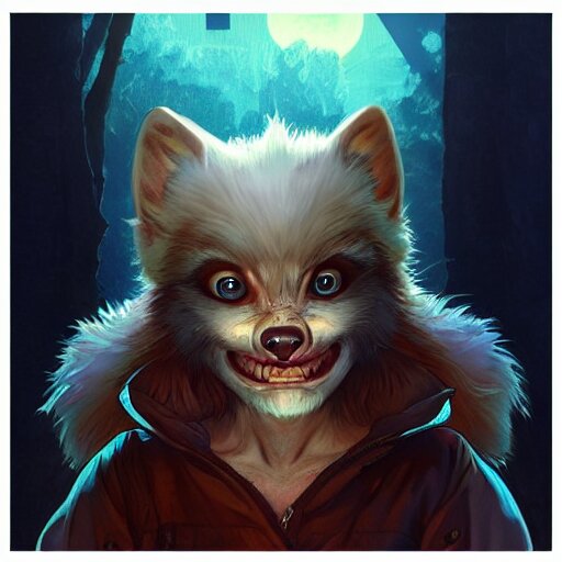 Lexica - Three quarters portrait of a cute baby werewolf with big ...