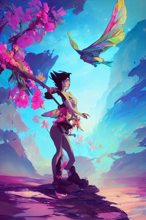 Lexica - Wonderdream faeries lady feather wing digital art painting ...