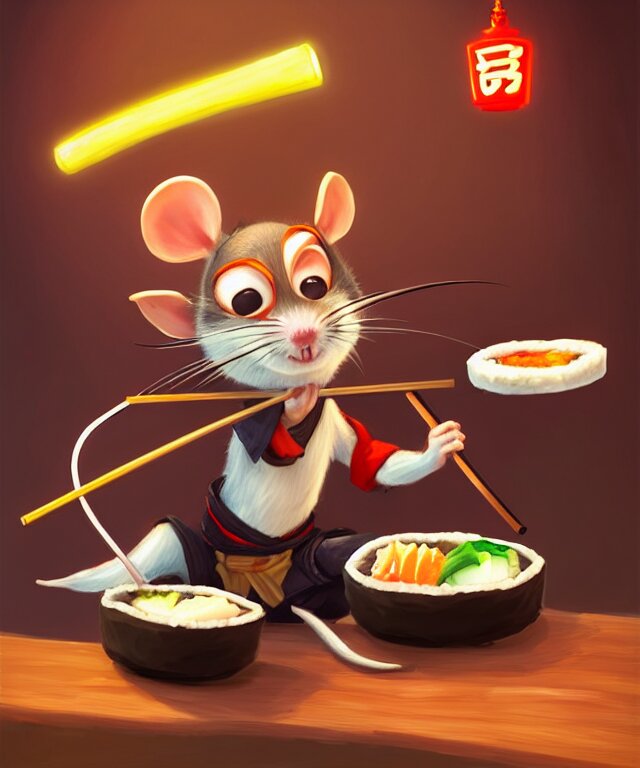 Lexica - An anthropomorphic rat ninja eating sushi!, ninja outfit ...