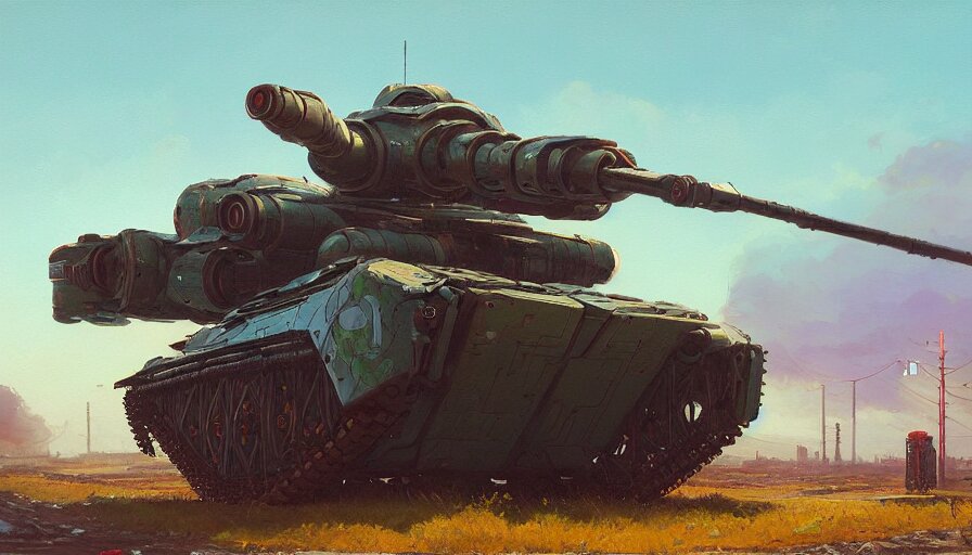 Lexica - An intricate oil painting of a giant scrap metal anime armored ...