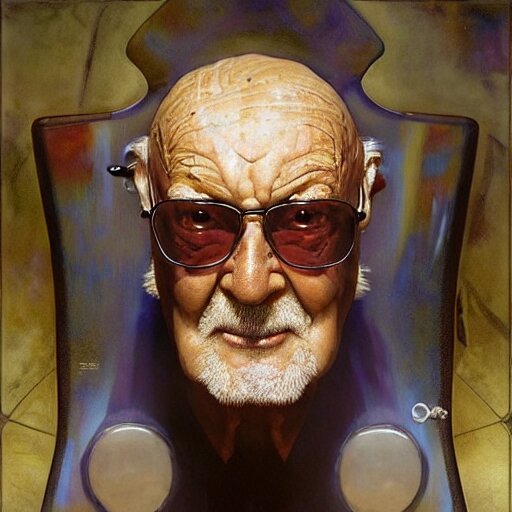 Lexica - Hyperrealist portrait of an ancient old alien man with large ...
