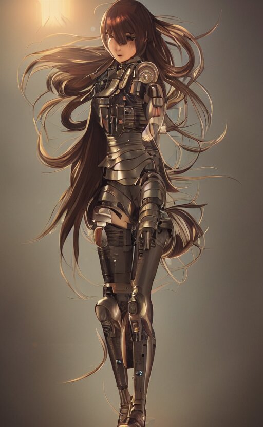 Lexica - Girl, fused legs jet engines, cyborg, vintage clothing, anime ...