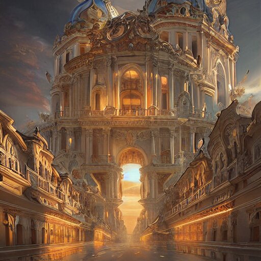Lexica - Magnificent baroque city floating in air, beautiful, surreal ...
