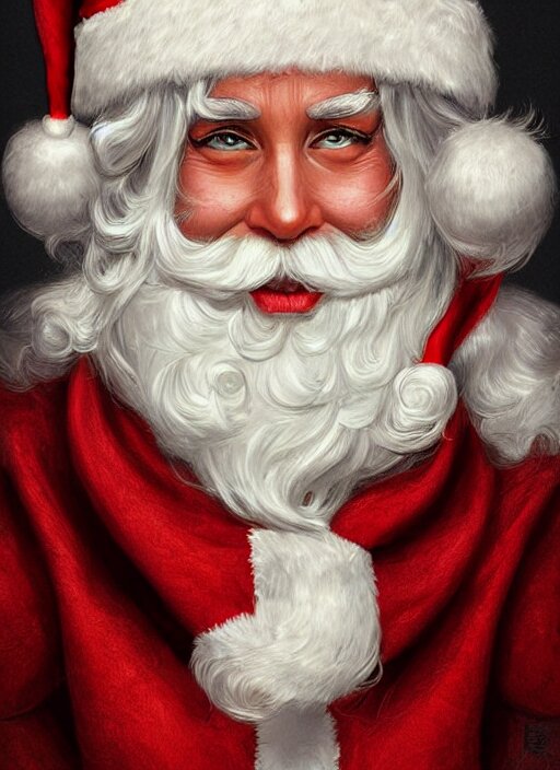 Lexica - Digital _ painting _ of _ female santa clause _ by _ filipe ...