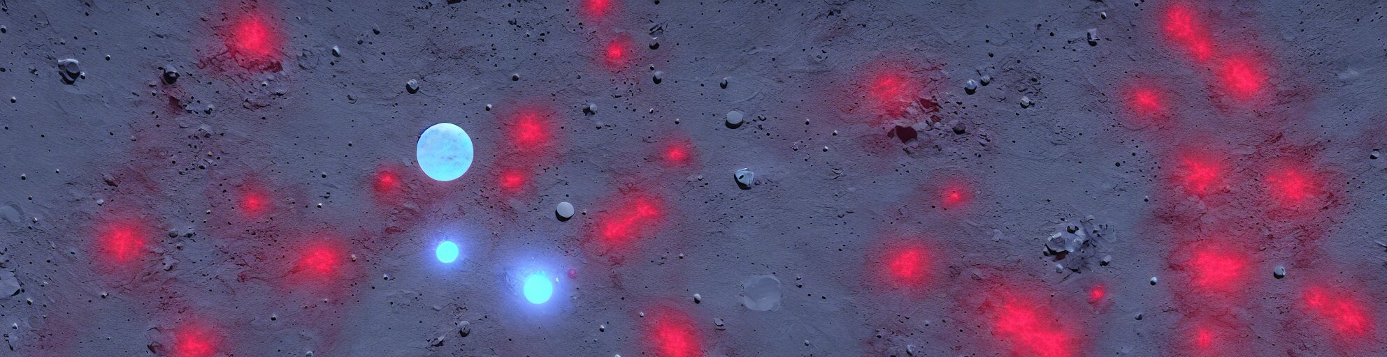 Lexica - Moonscape with lunar base, a red laser and a blue laser intersecting, unreal engine ...