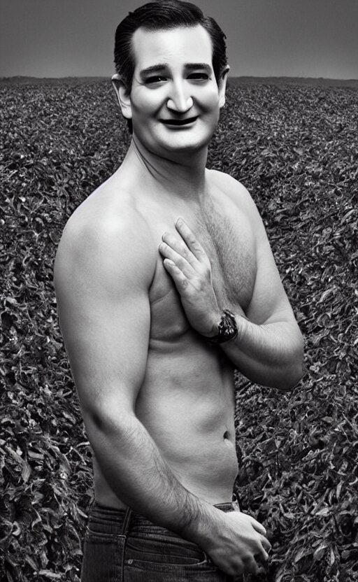 Lexica - Impressive portrait of ted cruz shirtless in a tobacco field ...