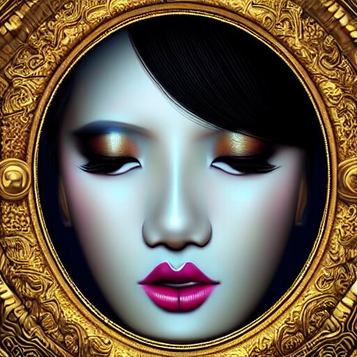 digital painting of a close up face portrait of an elegant, beau ...