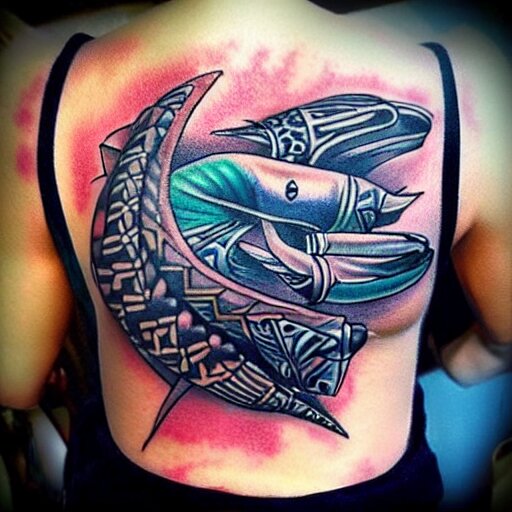 Lexica - Tattoo of zelda windfish tribal realistic