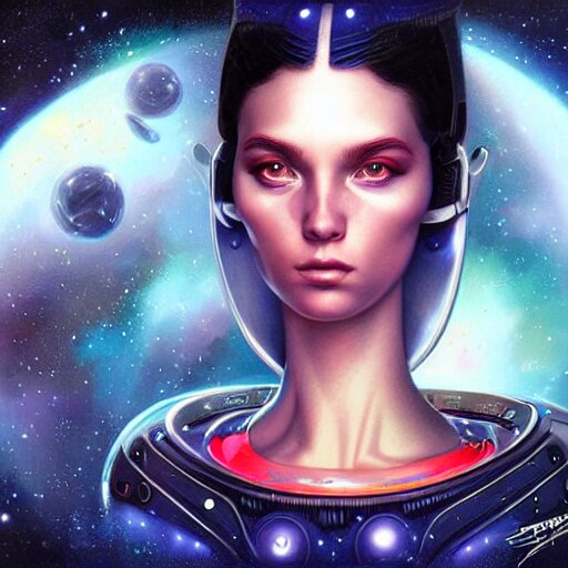 Lexica - Space BioPunk pretty female alien portrait, Pixar style, by ...
