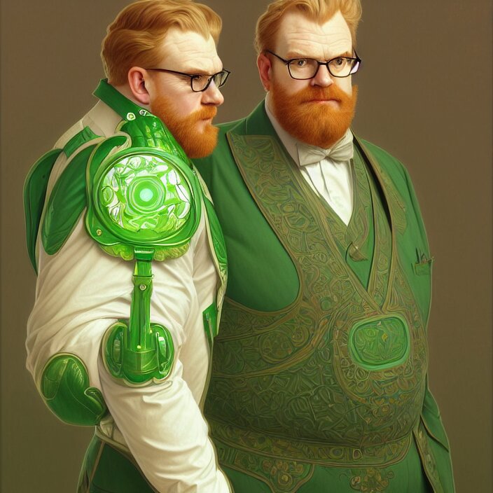 Lexica - Symmetry! portrait of a large white ginger man, wearing a ...