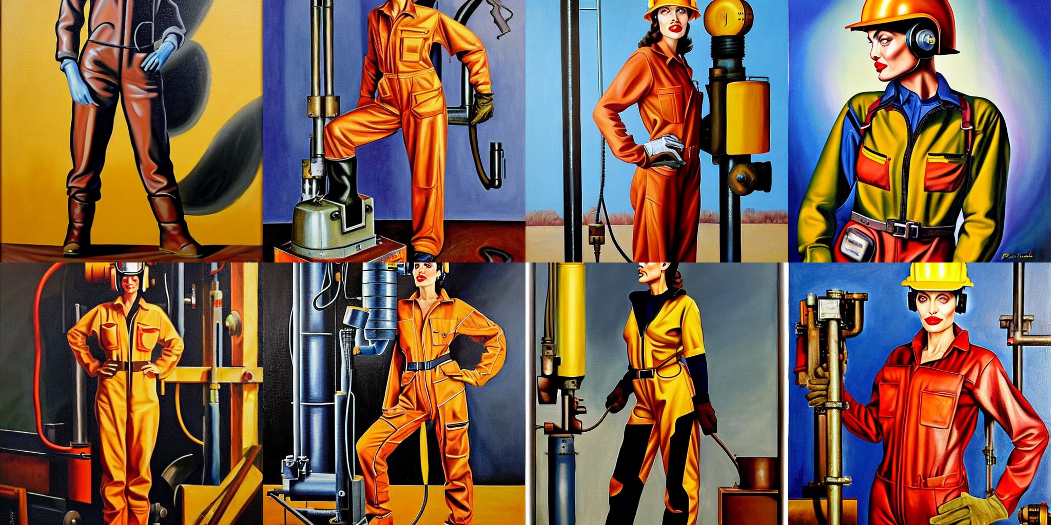 Lexica - Symmetrical oil painting of full - body angelina jolie in ...
