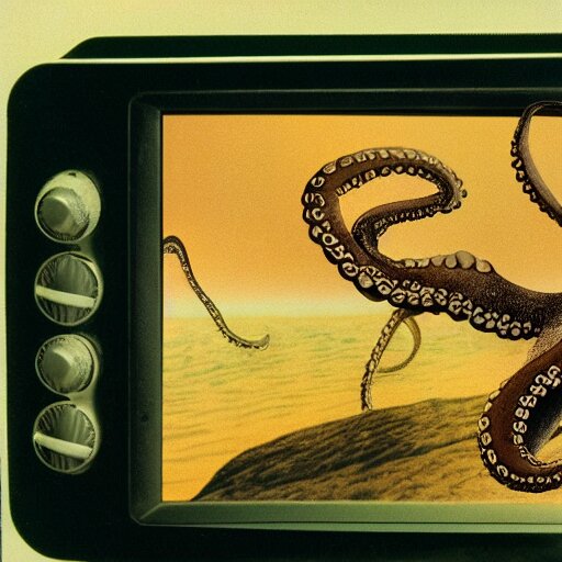 Lexica - Vintage television displaying a news report about an octopus ...