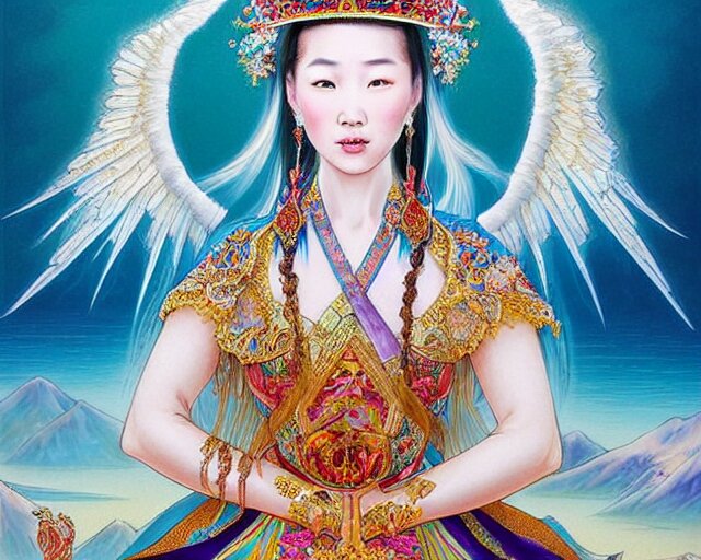 Lexica - Portrait of a beautiful asian mongolian princess goddess ...