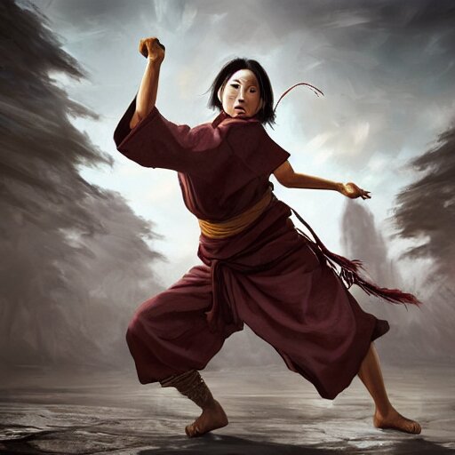 Lexica - A female drunken master monk fighting off a group of soldiers ...