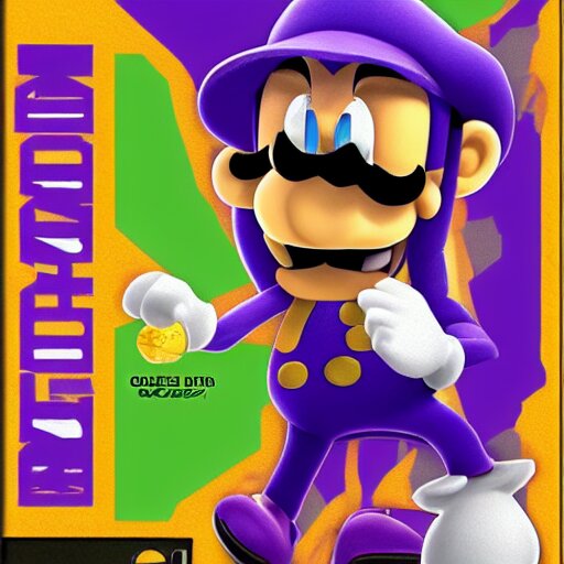 Lexica - NES game box Waluigi Quest