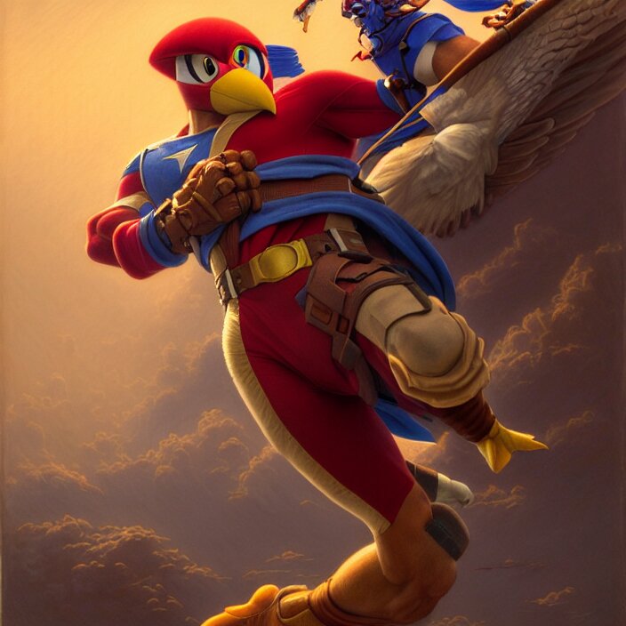 Lexica - Cinematic portrait, captin falcon from smash bros, head and ...