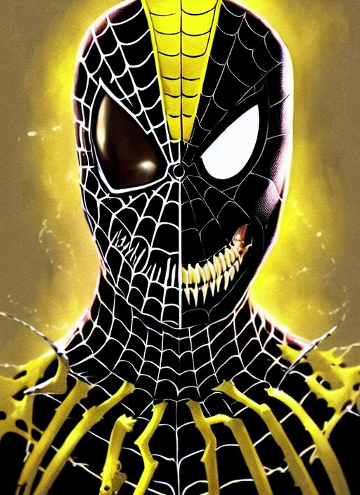 Lexica - Highly detailed closeup portrait of a cyborg venom symbiote in ...